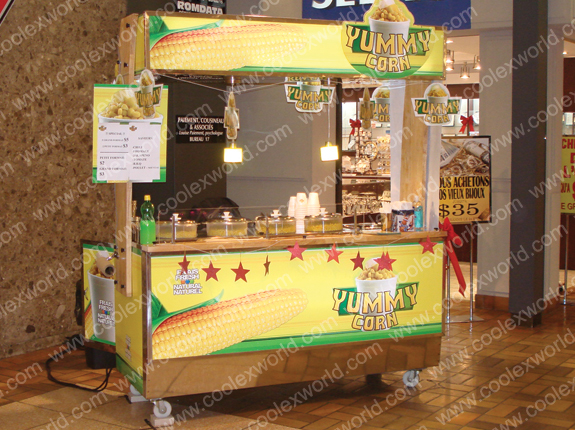 Multi steamer sweet corn cart for multi purpose vending