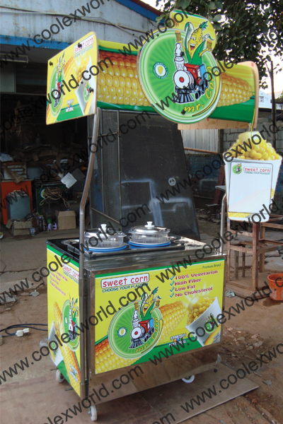 Multi steamer sweet corn cart for multi purpose vending